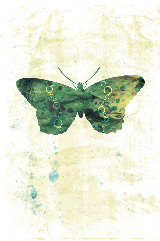 Green Butterfly Art Print - 5 X 7 - Jackie, Home Decor, Nursery Art ...